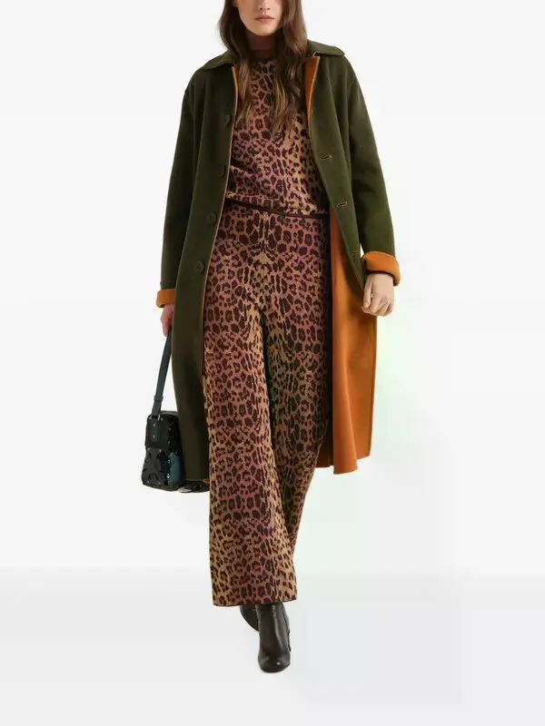 Malìparmi Leopard-print Jacquard-knit Trousers