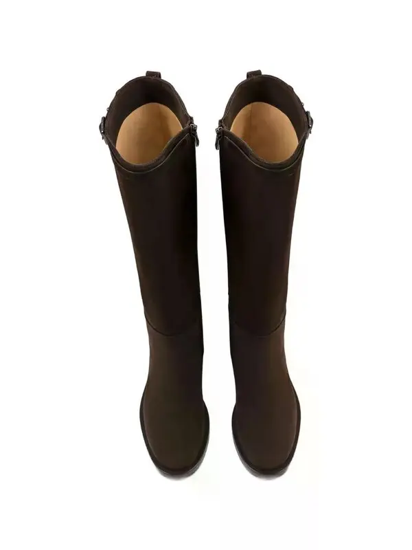 DOUCAL'S Buckle-detail Suede Boots - Brown