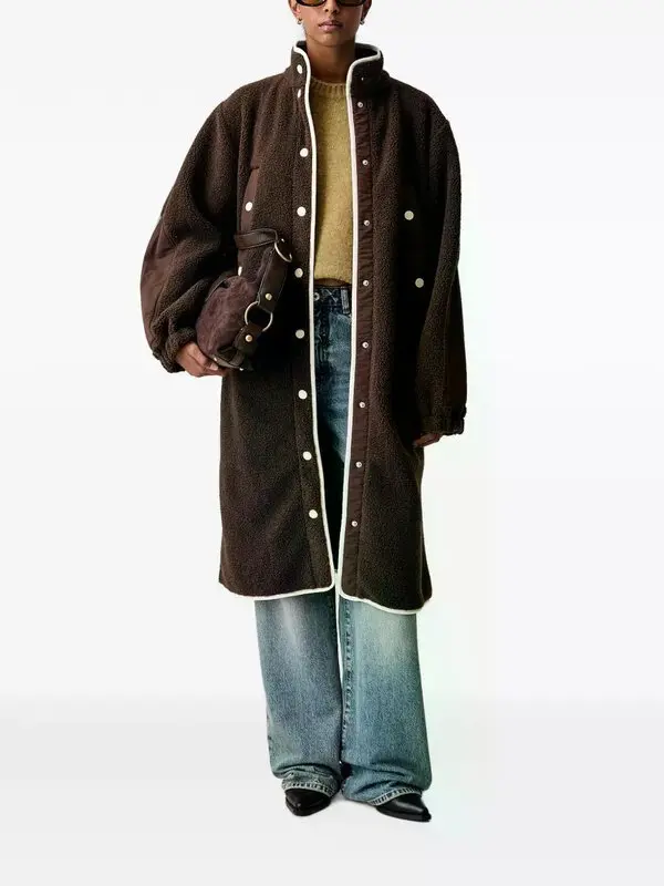 Stine Goya Contrast-trim Shearling-texture Jacket