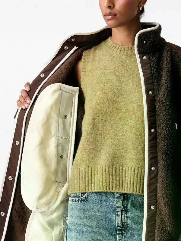 Stine Goya Contrast-trim Shearling-texture Jacket