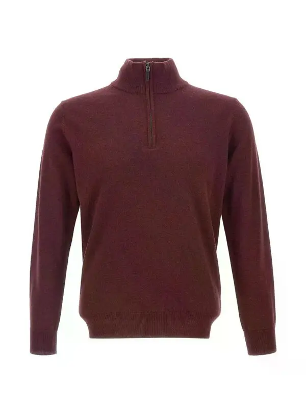 KANGRA Half-zip Virgin-wool Sweater - Red