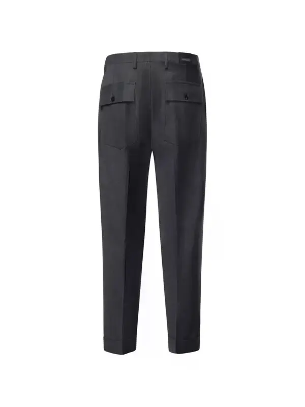 MICHAEL COAL Pleated-detail Turn-up Trousers