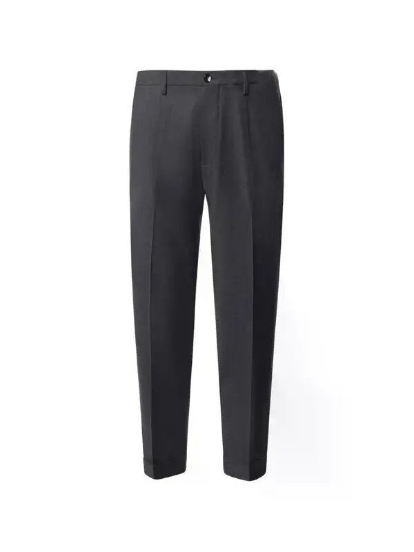 MICHAEL COAL Pleated-detail Turn-up Trousers - Grey