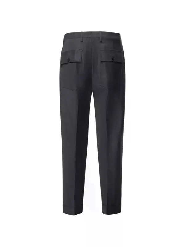 MICHAEL COAL Pleated-detail Turn-up Trousers