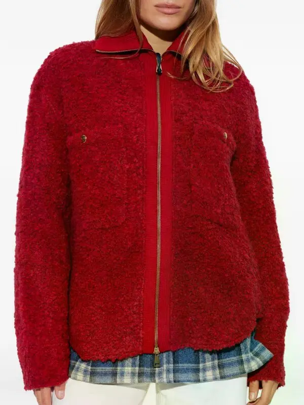 Moncler Bouclé-knit Zip-up Cardigan