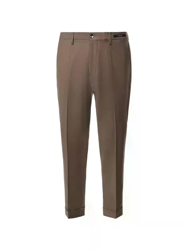 MICHAEL COAL Pleated Turn-up Trousers