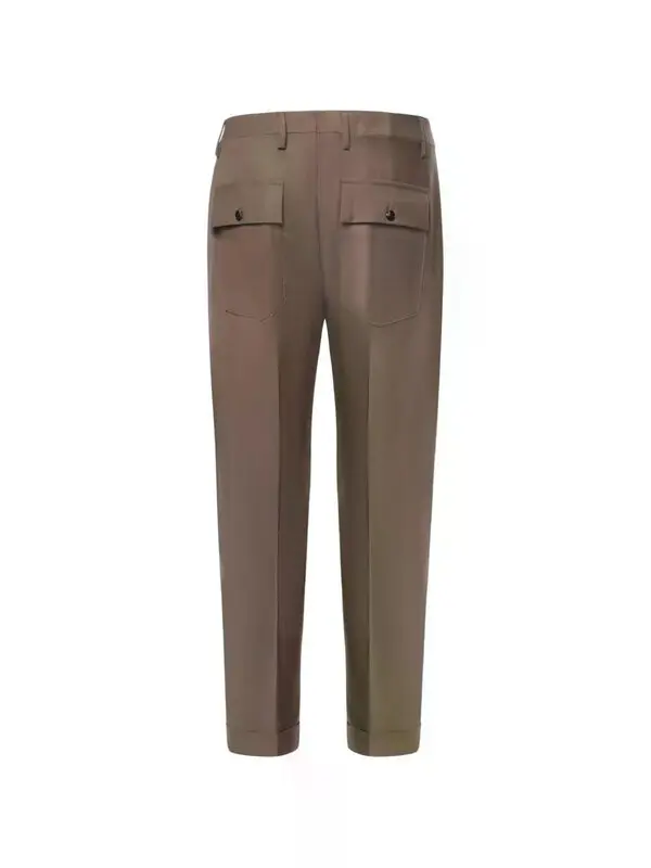 MICHAEL COAL Pleated Turn-up Trousers
