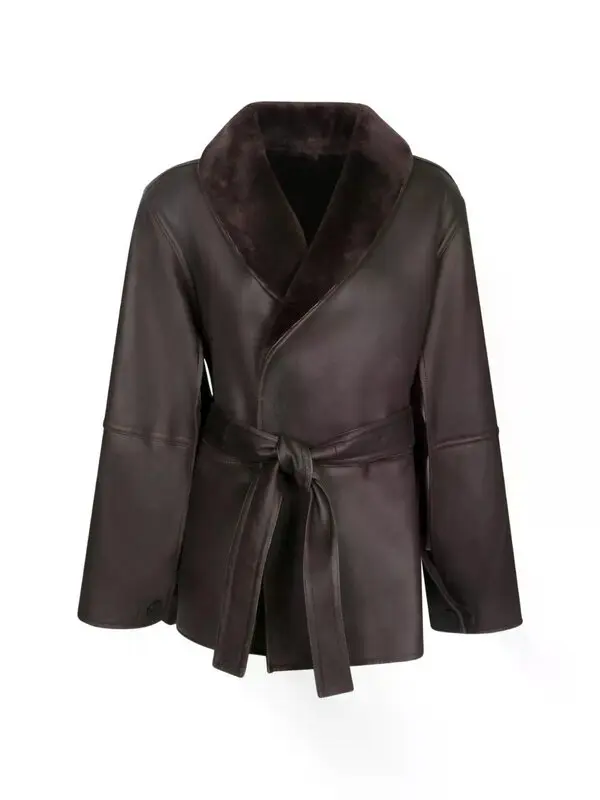 Alberta Ferretti Reversible Belted Shearling Coat