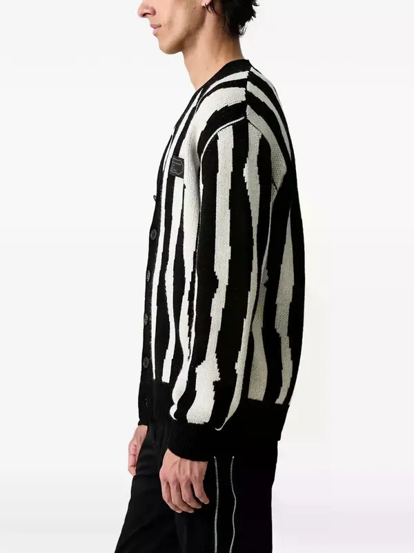 Undercover Intarsia-knit Logo-patch Cardigan