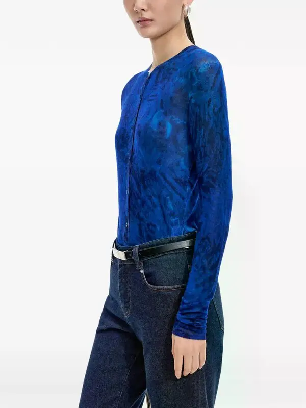 JNBY Abstract-print Wool Cardigan - Blue