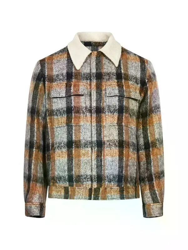 Simkhai Ford Check-pattern Fleece-collar Jacket