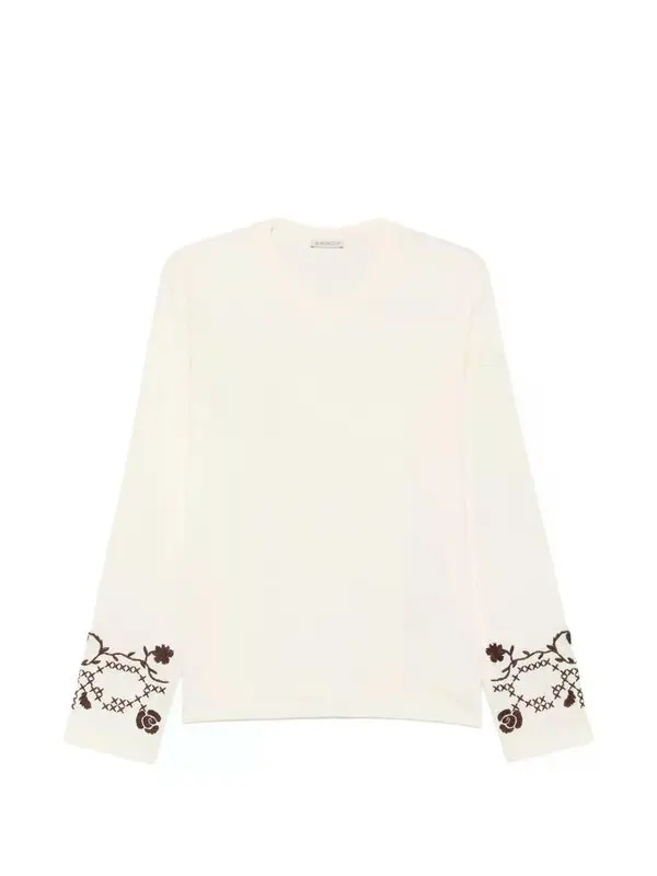 Moncler Embroidered Long-sleeve T-shirt