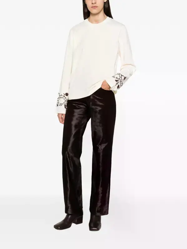 Moncler Embroidered Long-sleeve T-shirt