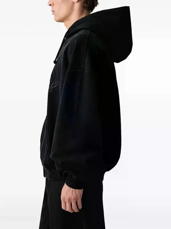Vetements Logo-embroidered Zip-up Hoodie
