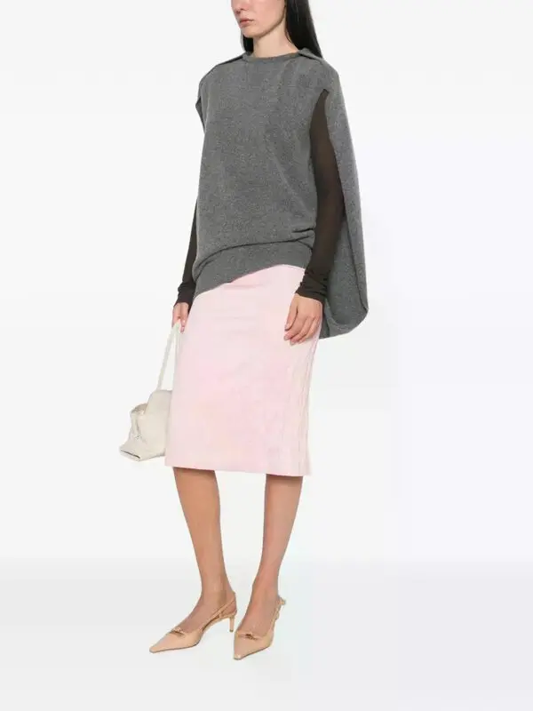 JULIE KEGELS Kape Crinkled-effect Slit-detail Sweater - Grey