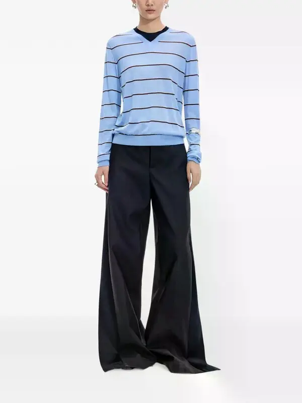JNBY Striped V-neck Sweater