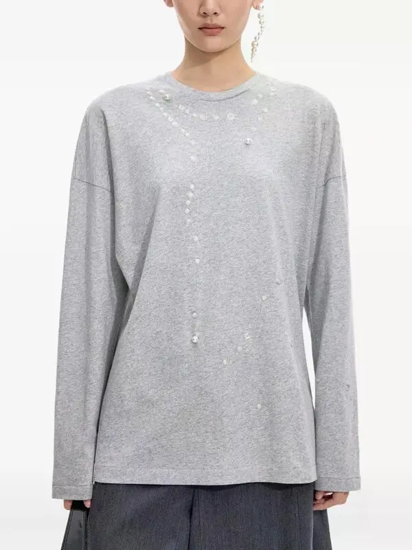 JNBY Pearl-embellished Long-sleeve T-shirt