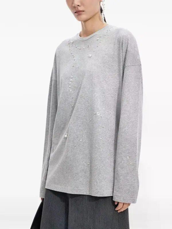 JNBY Pearl-embellished Long-sleeve T-shirt