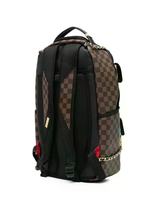 SPRAYGROUND Check-pattern Chain-link Backpack - Brown