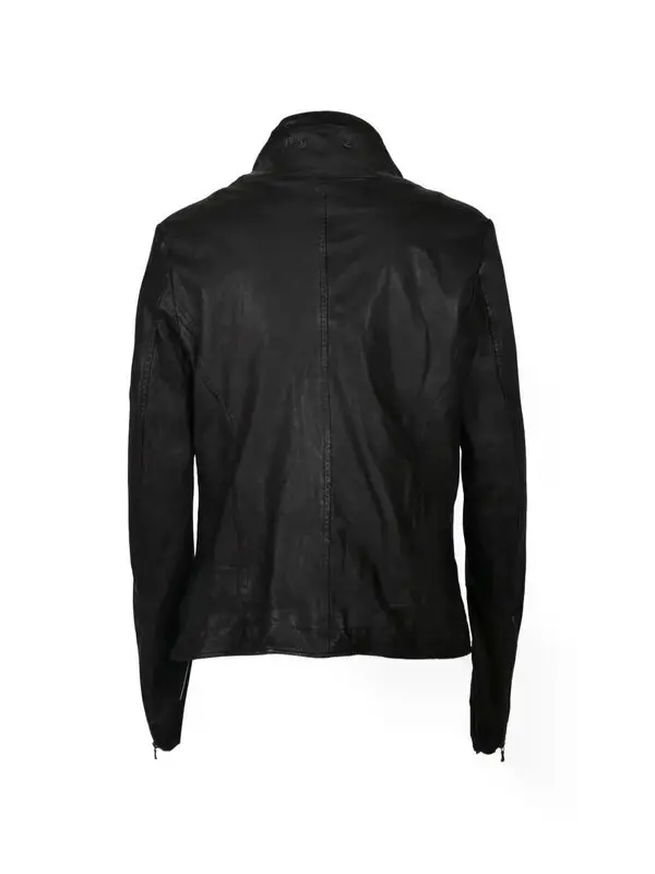 JULIUS Urban Seam-detail Washed Leather Jacket