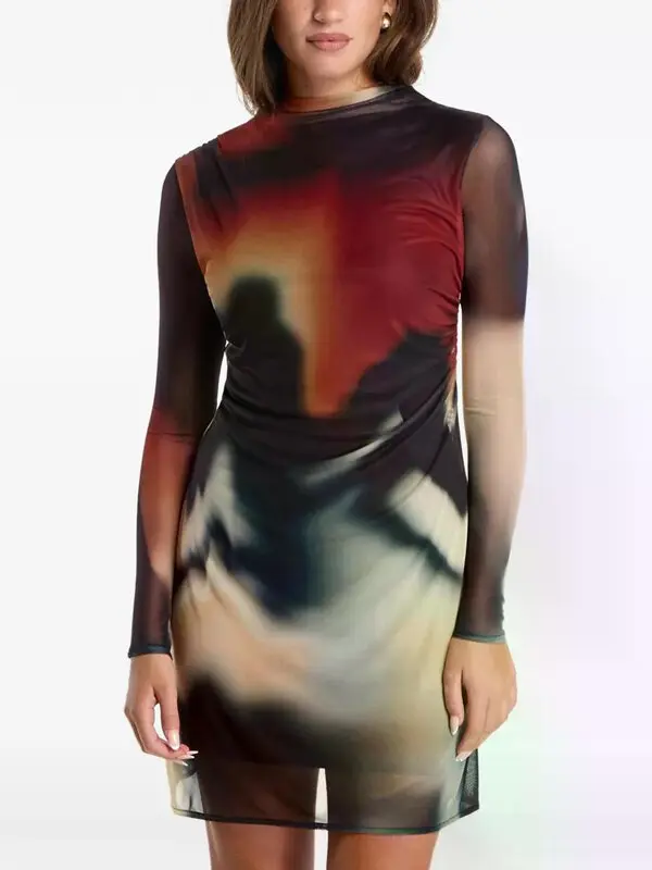Desigual Estocolomo Abstract-print Ruched Mini Dress