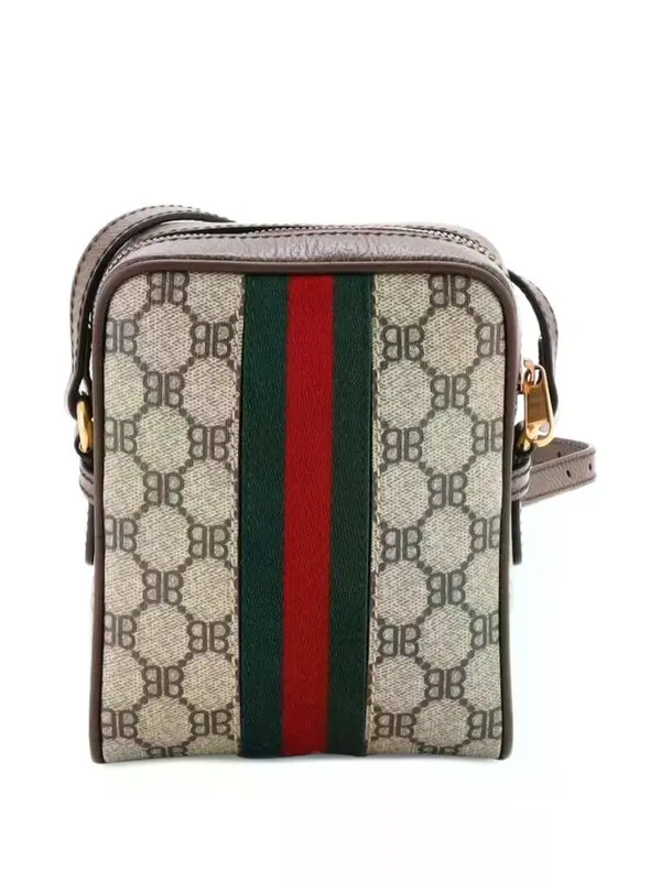 Balenciaga X Gucci The Hacker Project Zip Messenger Bag Bb Coated Canvas Mini Crossbody Bag