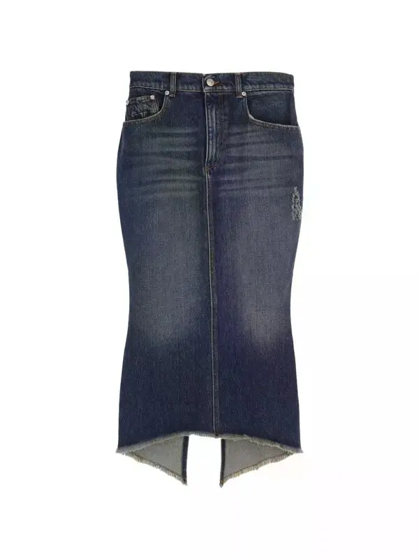 Matieres Fecales Distressed Asymmetric Midi Skirt