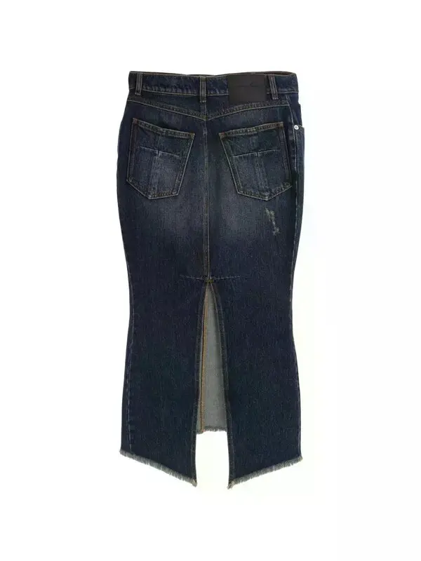 Matieres Fecales Distressed Asymmetric Midi Skirt