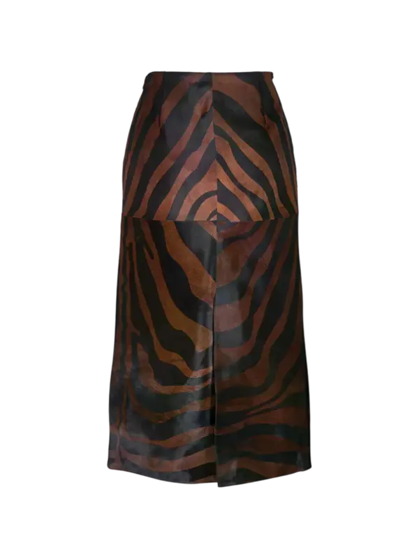 Simkhai Tobiana Zebra-print Midi Skirt - Brown