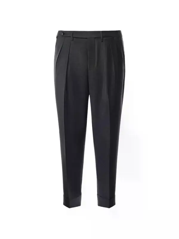 MICHAEL COAL Pleated-detail Turn-up Trousers