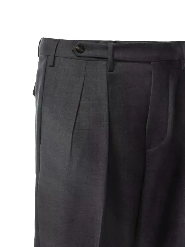 MICHAEL COAL Pleated-detail Turn-up Trousers