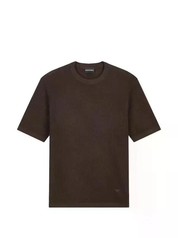 Emporio Armani Waffle-knit Short-sleeve Sweater