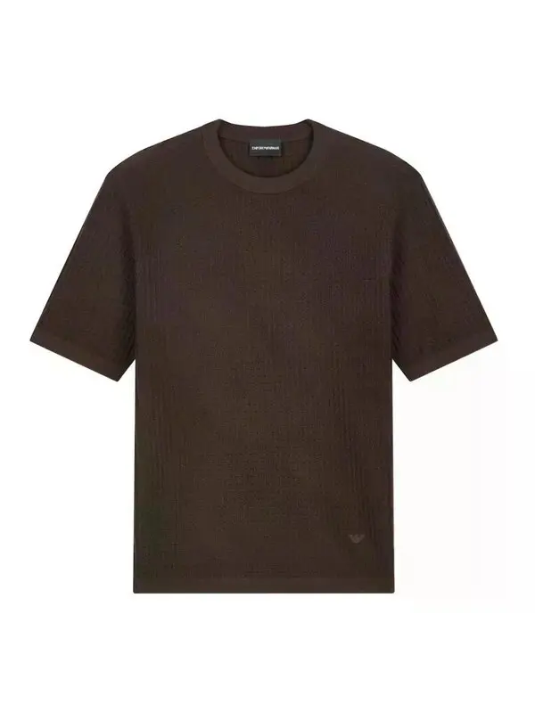 Emporio Armani Waffle-knit Short-sleeve Sweater