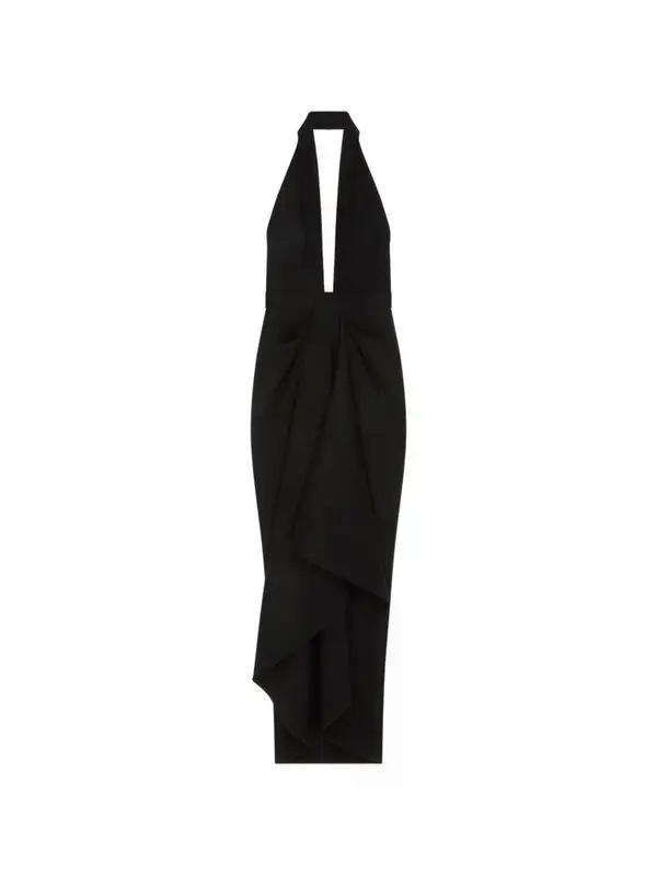 Givenchy Draped Dress In Wool - Black