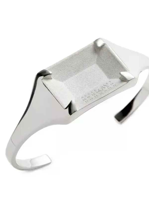MAISON MARGIELA Numeric-artwork Cuff Bracelet - Silver