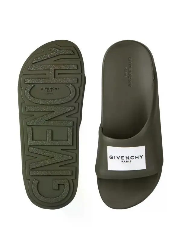 Givenchy Label Slide Mules In Rubber