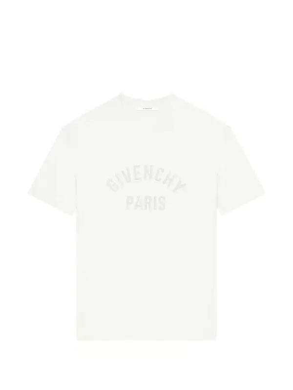 Givenchy T-shirt In Knit With Paris Pearl Embroidery - Neutrals