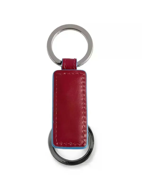PIQUADRO Slim Leather Two-ring Keychain - Red