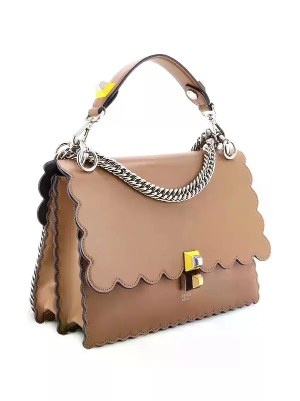 Fendi Kan I Bag Leather Medium Shoulder Bag - Brown