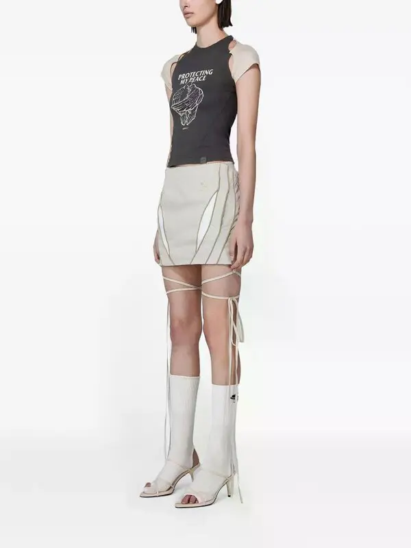 SRVC STUDIO Slash Mini Track Skirt