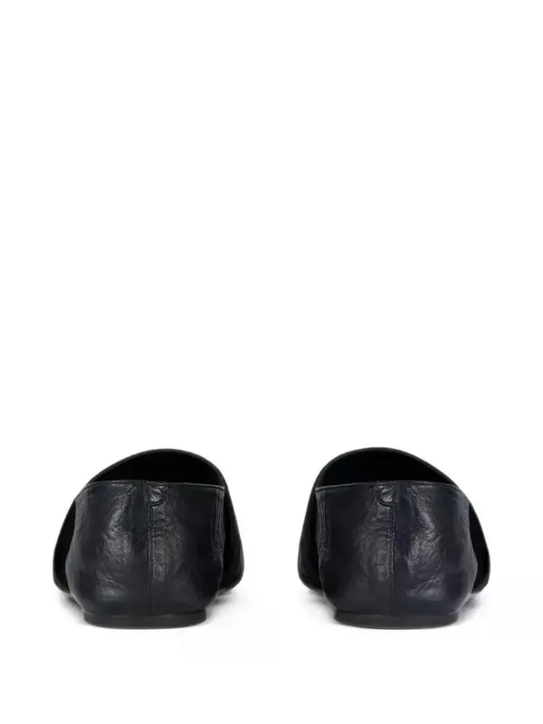 Givenchy Sliced Square Ballerinas In Textured-effect Leather