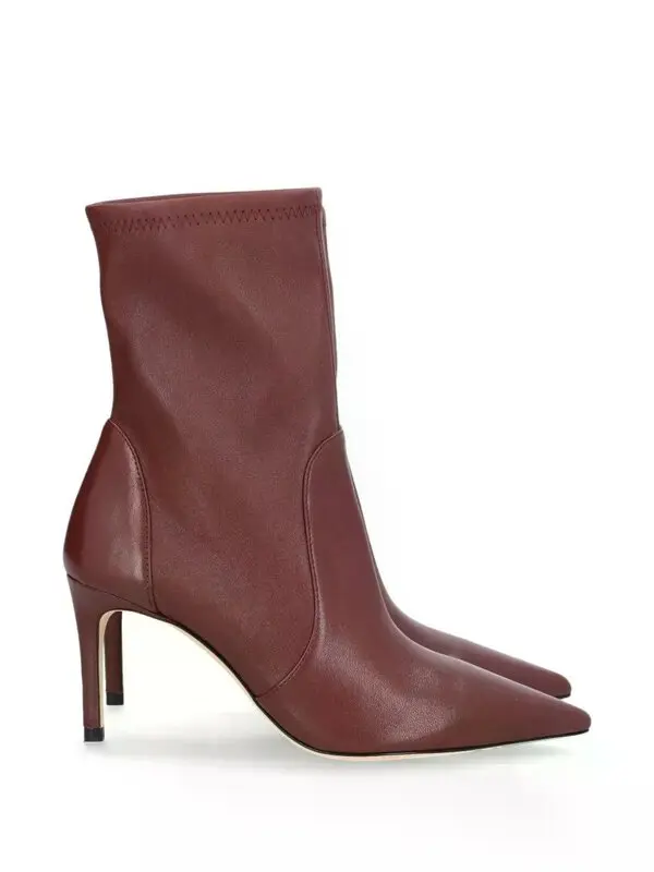 STUART WEITZMAN Power Leather Ankle Boots - Red