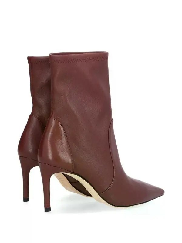STUART WEITZMAN Power Leather Ankle Boots - Red