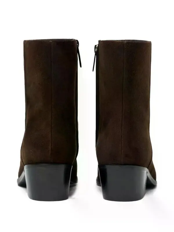 SCAROSSO Ambra Square-toe Ankle Boots - Brown