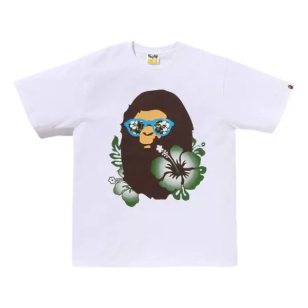 A BATHING APE Abc Resort Camo Ape Head T-shirt - White