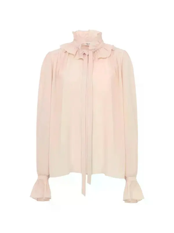 Chloé Ruffled Silk-crepe Blouse