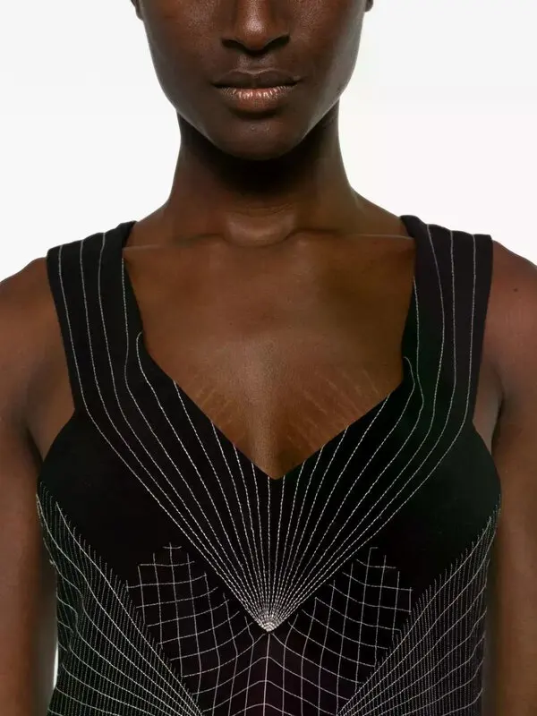 JEAN PAUL GAULTIER 2000s Geometric-print Sleeveless Dress