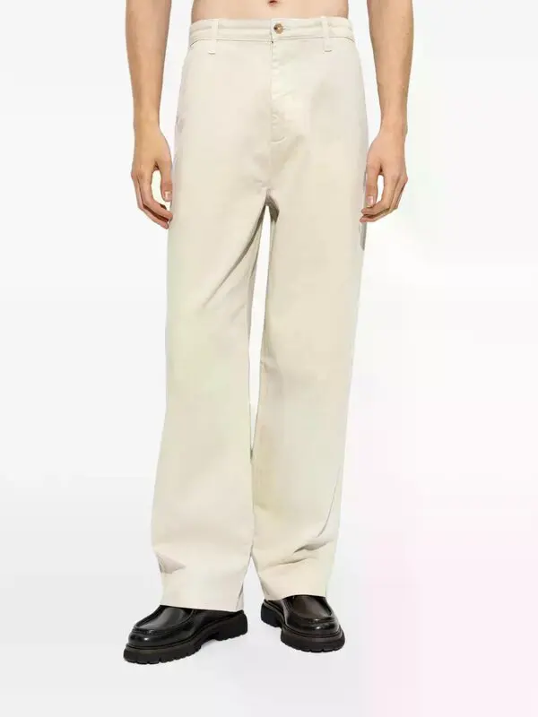 FRAME Belt-loop Straight-leg Chino Trousers