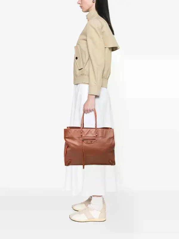 Balenciaga 2012 Leather Papier A4 Tote Bag - Brown