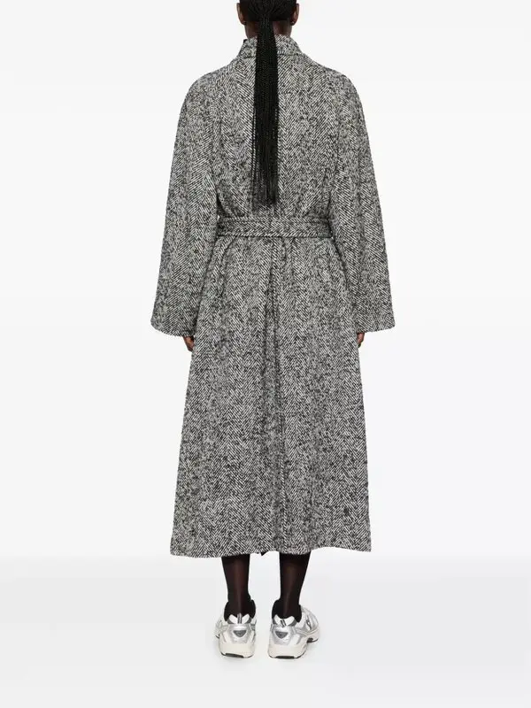 JUUN.J Herringbone-pattern Belted Coat